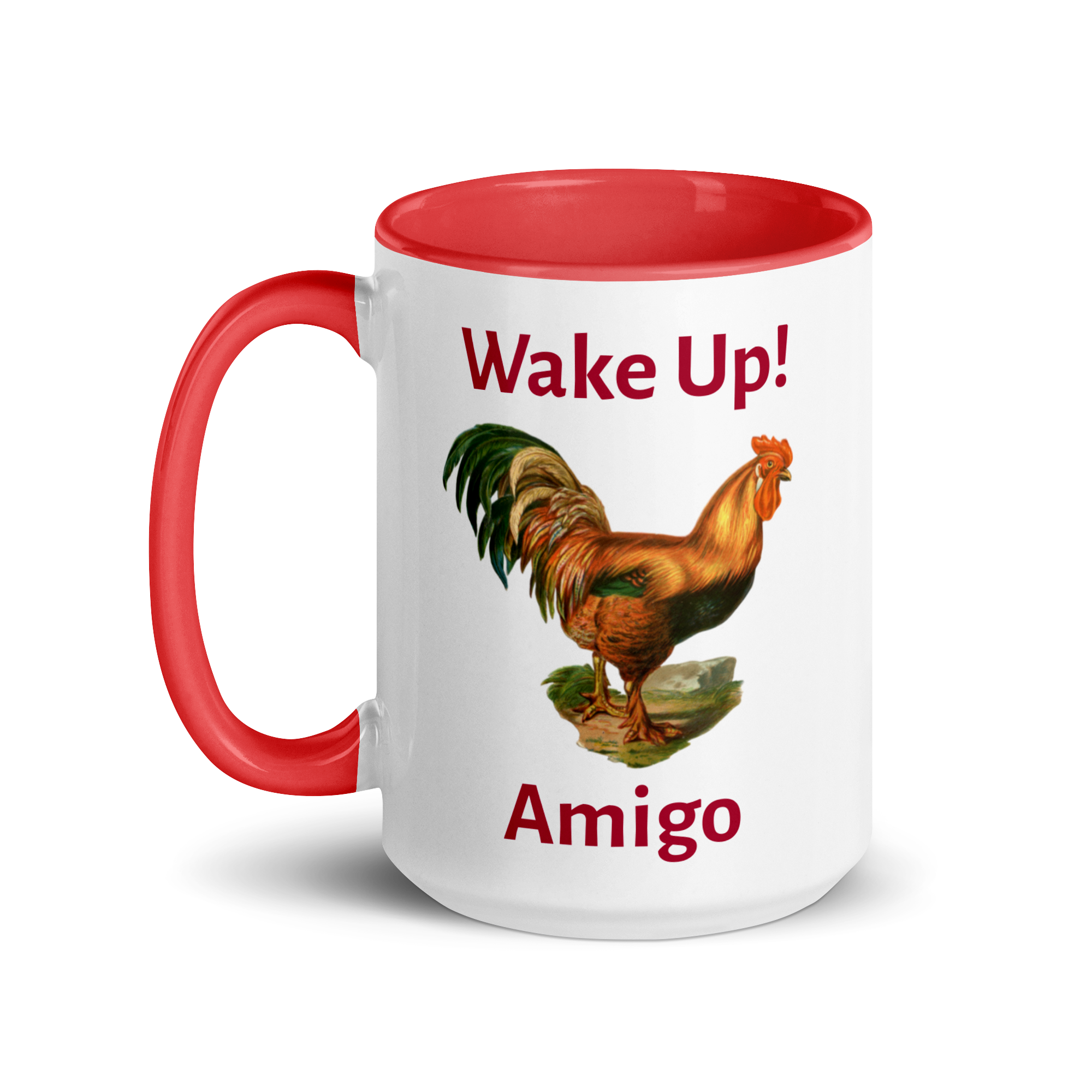 Rooster Wake Up Mug with Color Inside – The Wonders Collection by Luis
